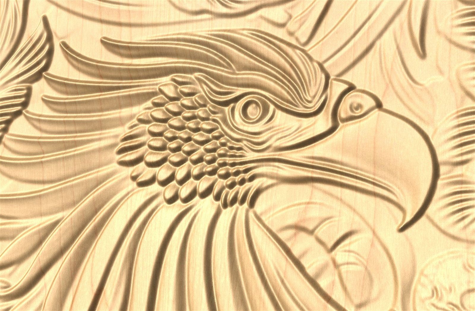 Bas-relief "Eagle head 3" 3d file for CNC – Bonitum CNC Model Studio