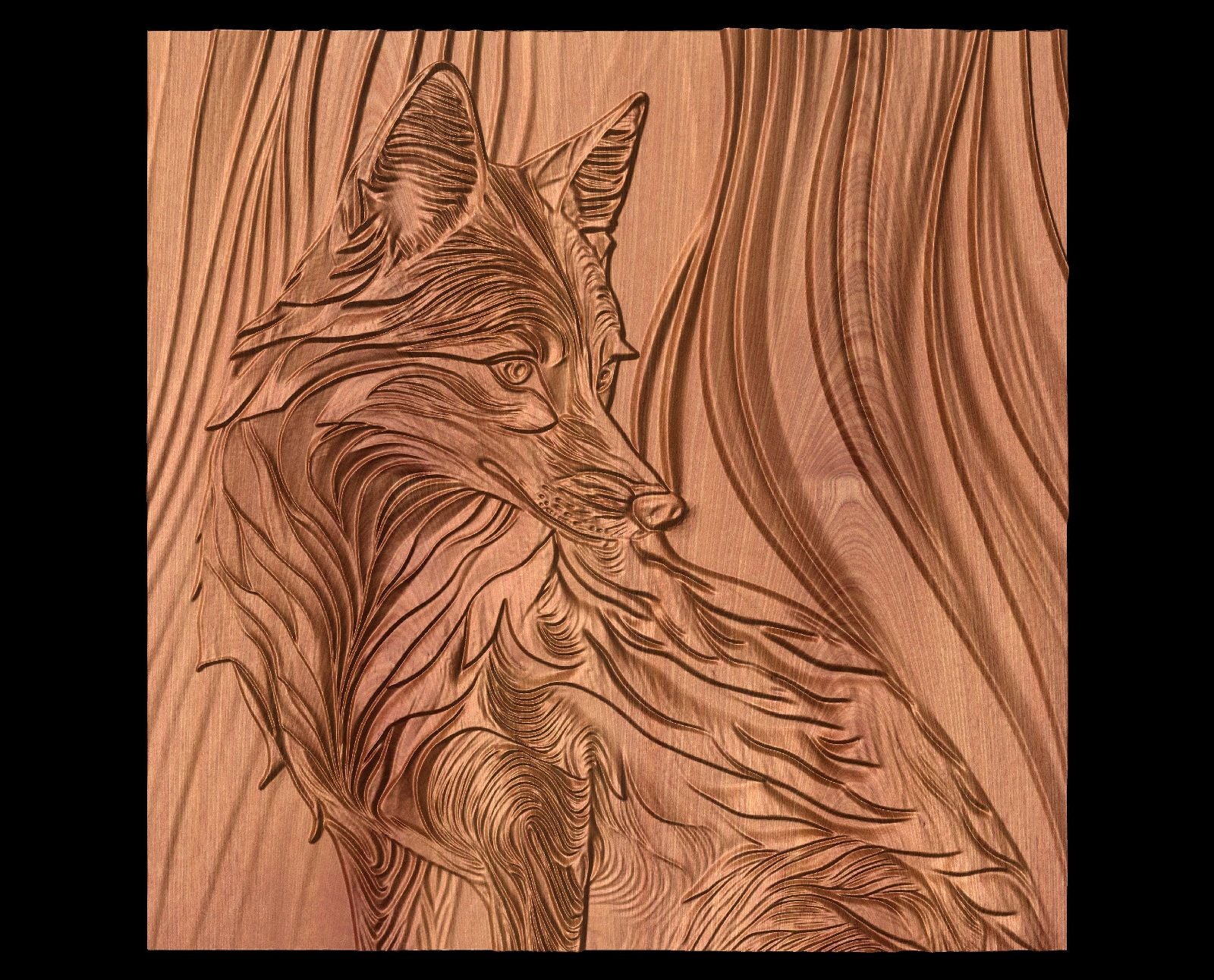 Bas-relief "Fox" 3d file MJ005 for CNC router – Bonitum CNC Model Studio