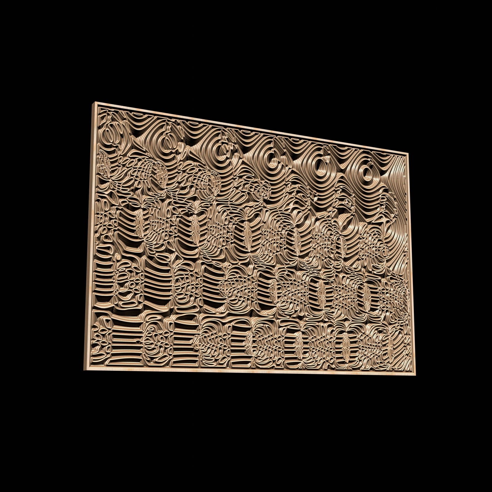 Jungle114 Wavy pattern Vector file for V- bit carving with software Ve ...