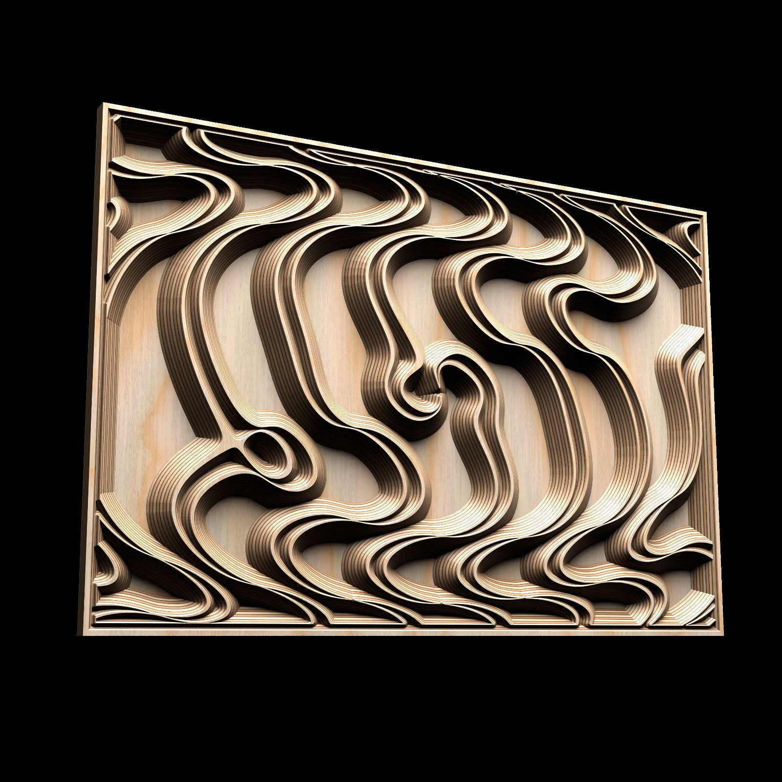 Jungle140-S5 Wavy pattern Vector file for V-bit carving – Bonitum CNC ...