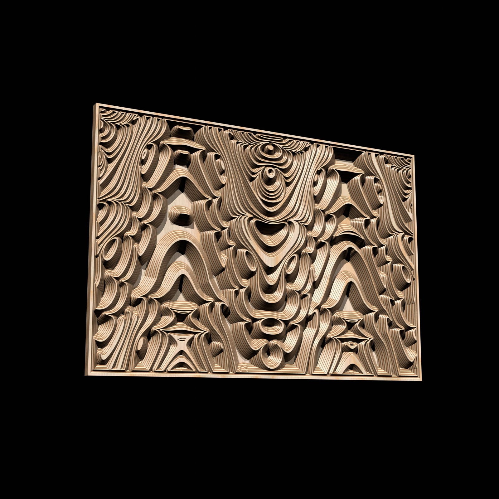 Jungle90 Wavy pattern Vector file for V-bit carving – Bonitum CNC Model ...