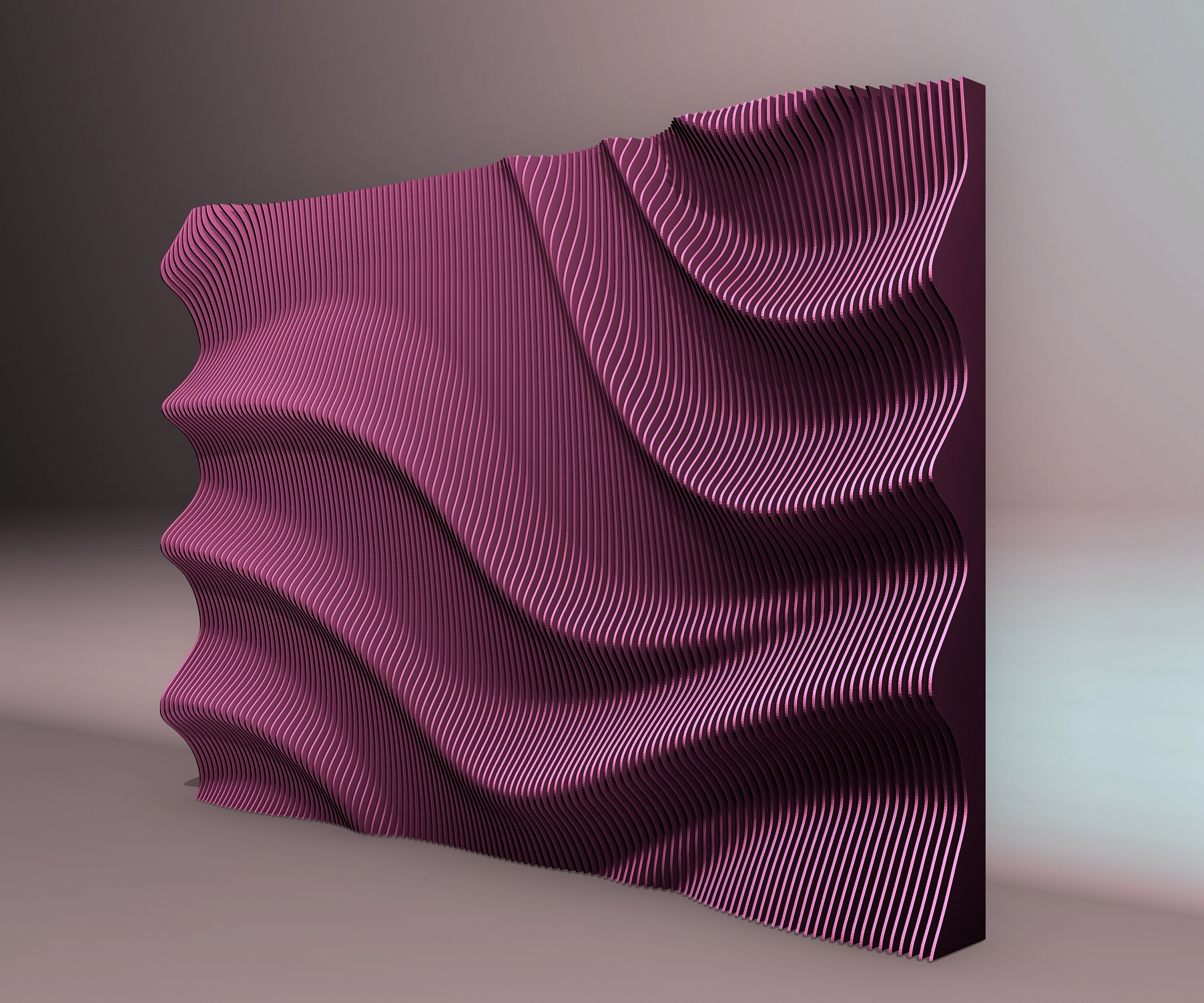 Parametric "Wave wall 8" CNC cutting file – Bonitum CNC Model Studio