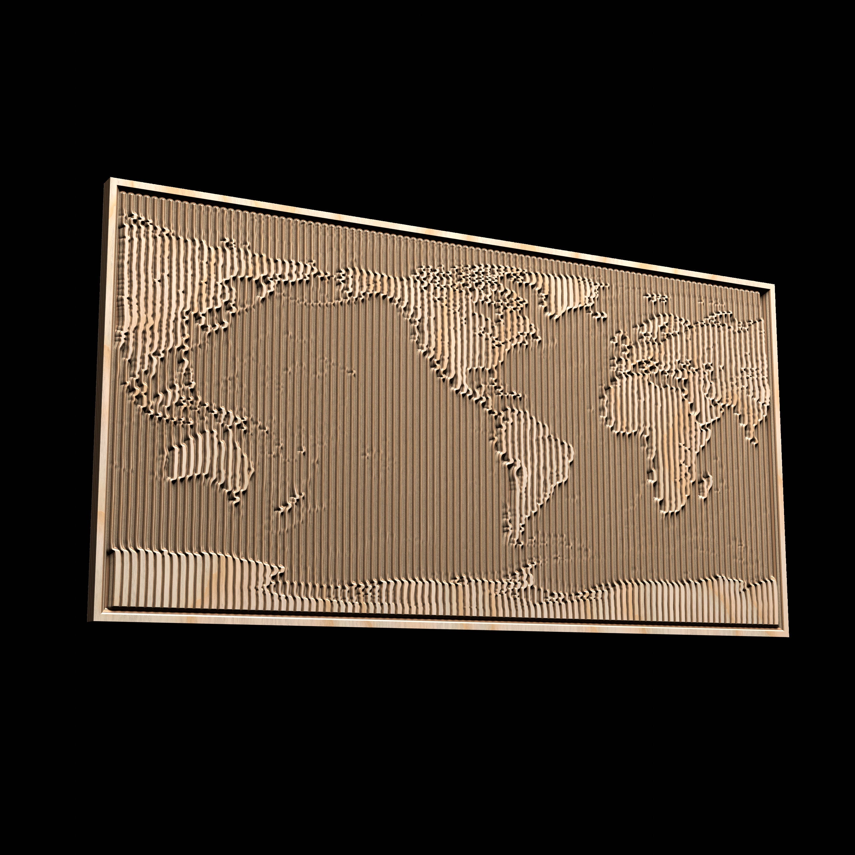 World Map CNC V-Carve vector file for engraving – Bonitum CNC Model Studio
