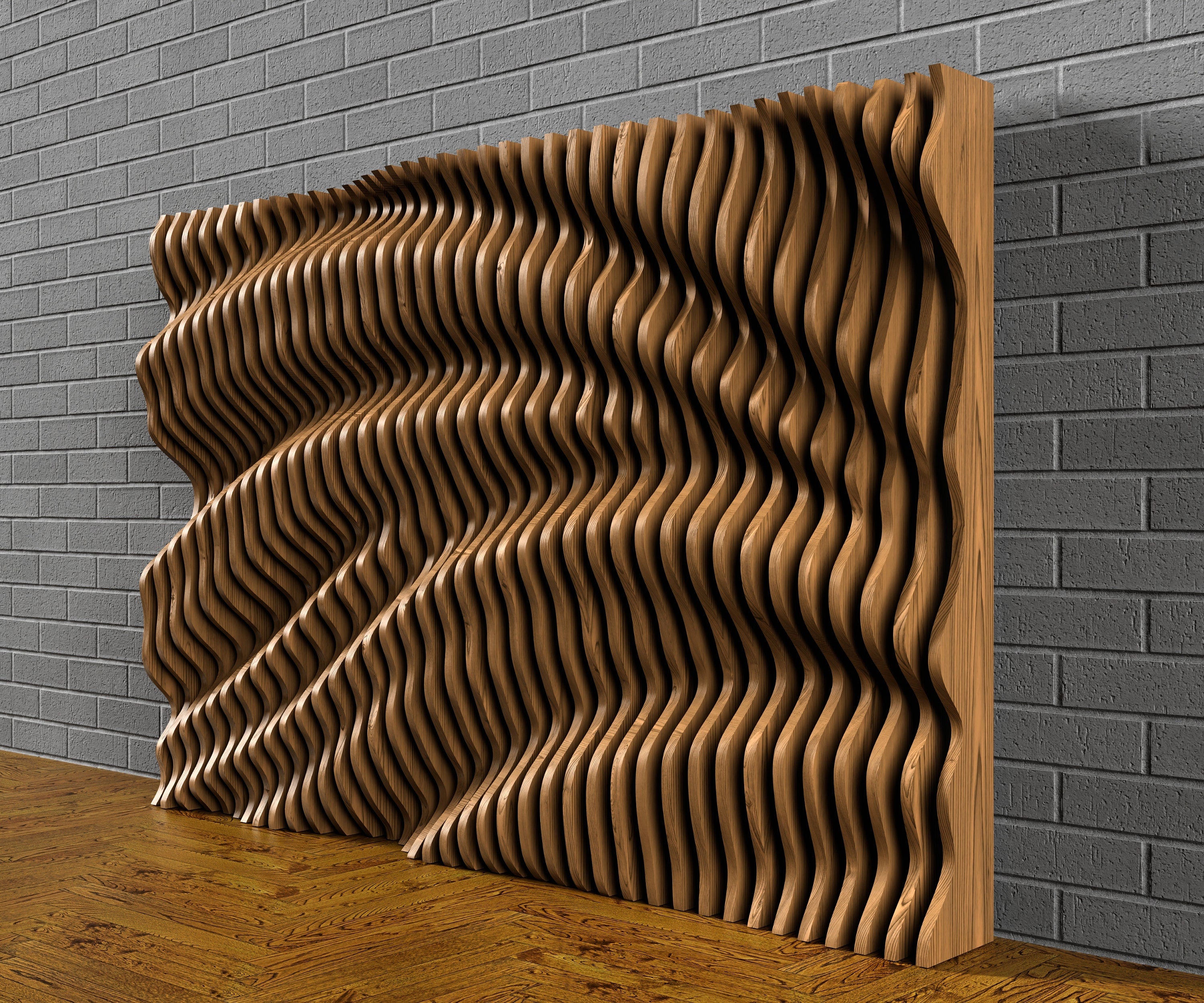 Parametric "Wave wall 3" CNC cutting file custom size – Bonitum CNC ...