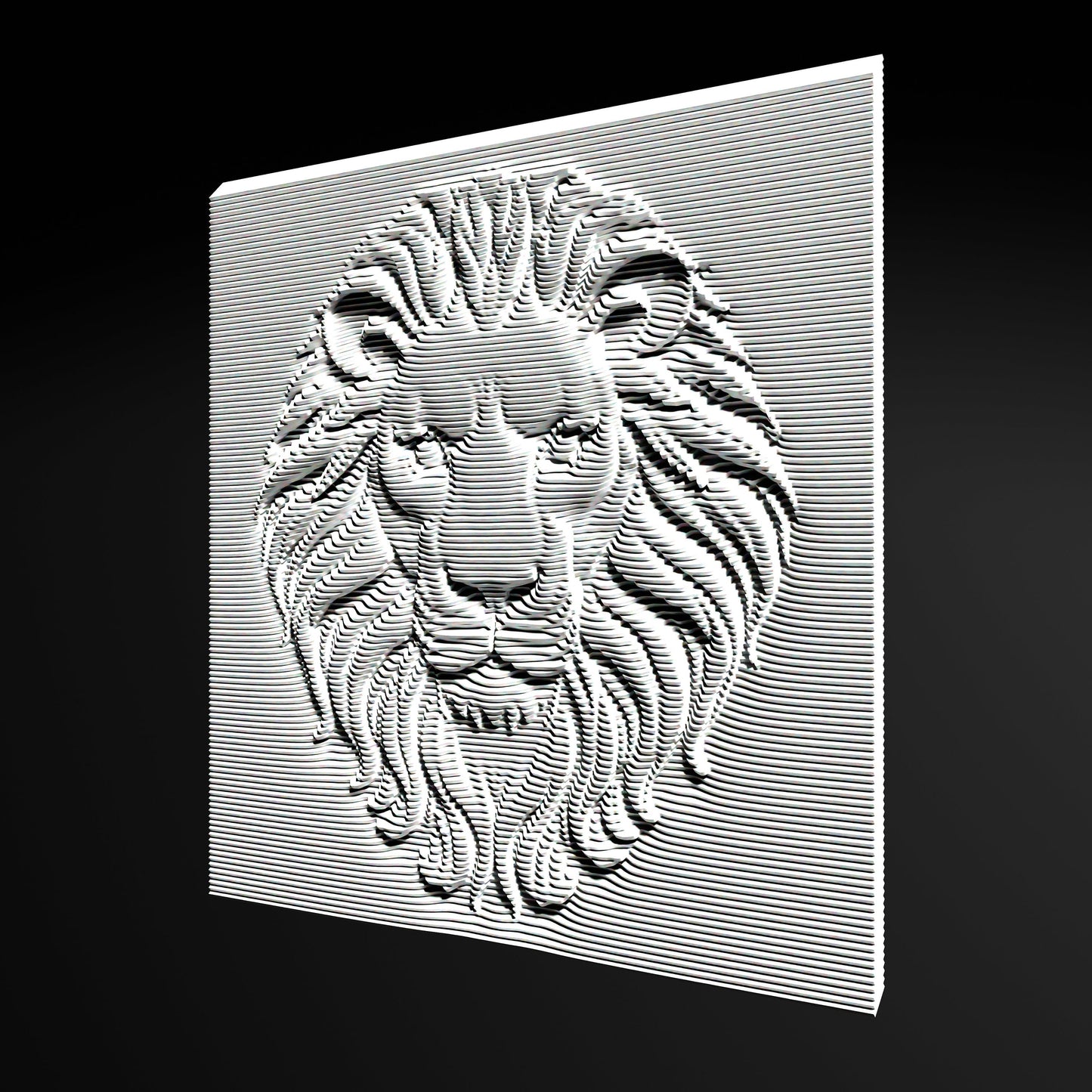 Parametric Wall Art LION HEAD V2 for CNC – Bonitum CNC Model Studio